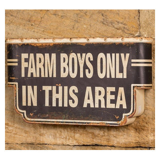 Metal "Farm Boys Only" Sign $42.00 - Miami - by Antique Farmhouse | Houzz