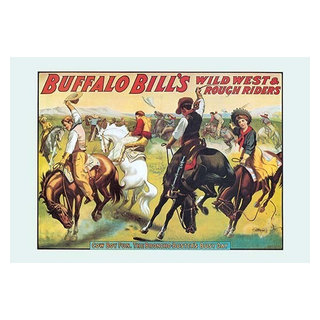 Buffalo Bill: Cowboy Fun - the Bronco Busters Busy Day, 12" x 18 ...