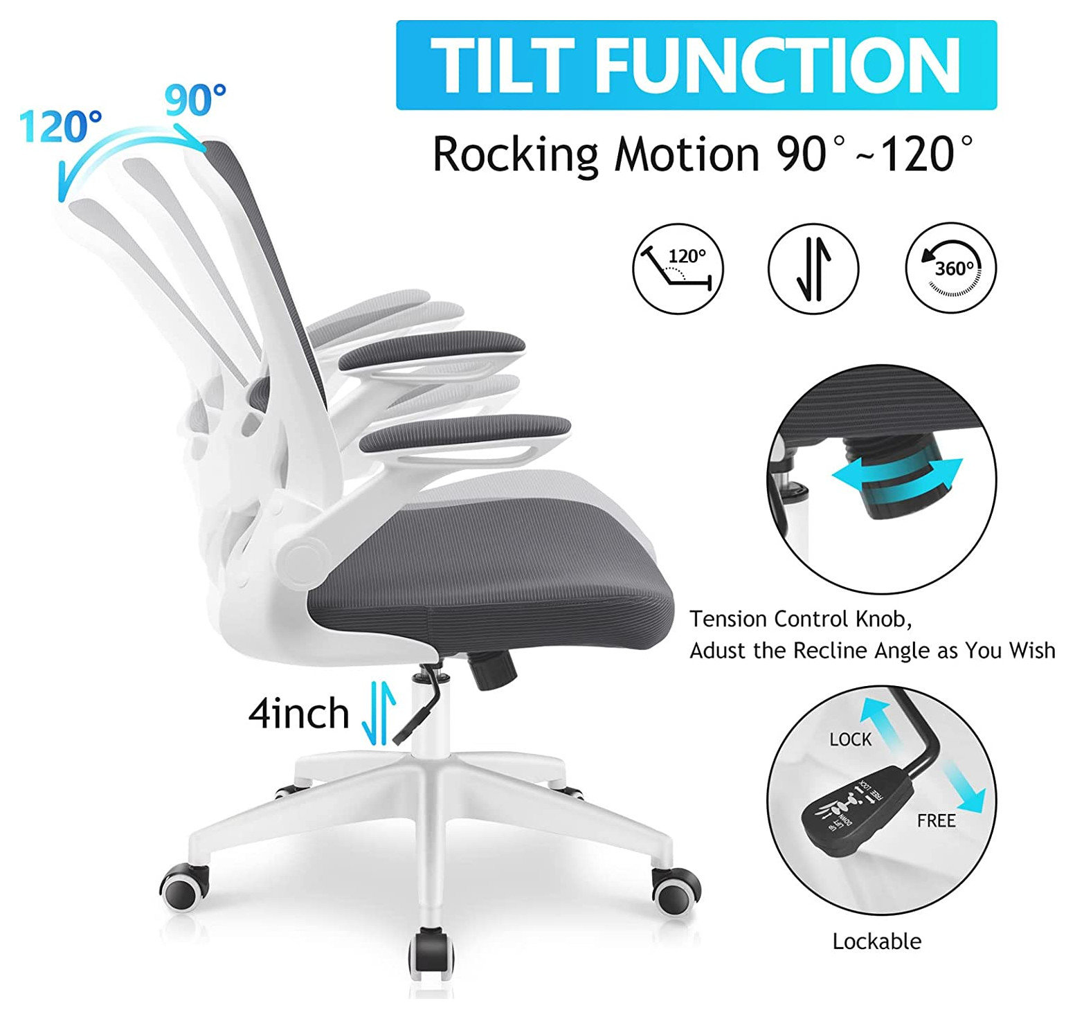 Ergonomic Breathable Mesh Desk Chair - Contemporary - Office Chairs ...