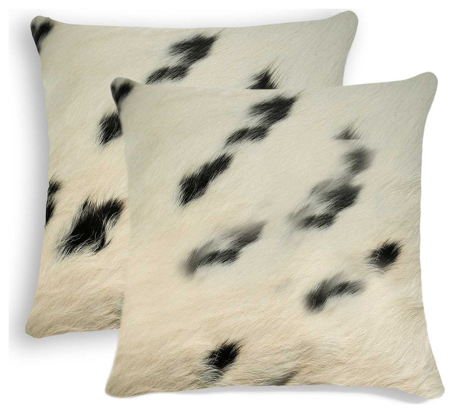 18"x18"x5" White and Black Cowhide Pillow, Set of 2 - Contemporary ...