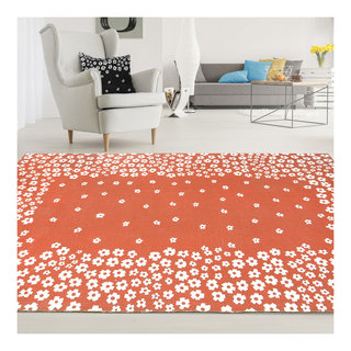 100% Cotton Wildflower Modern Floral Area Rug, 5 Ft. X 8 Ft ...