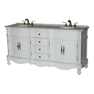 72-Inch Antique Style Double Sink Bathroom Vanity Model 2003-W ...