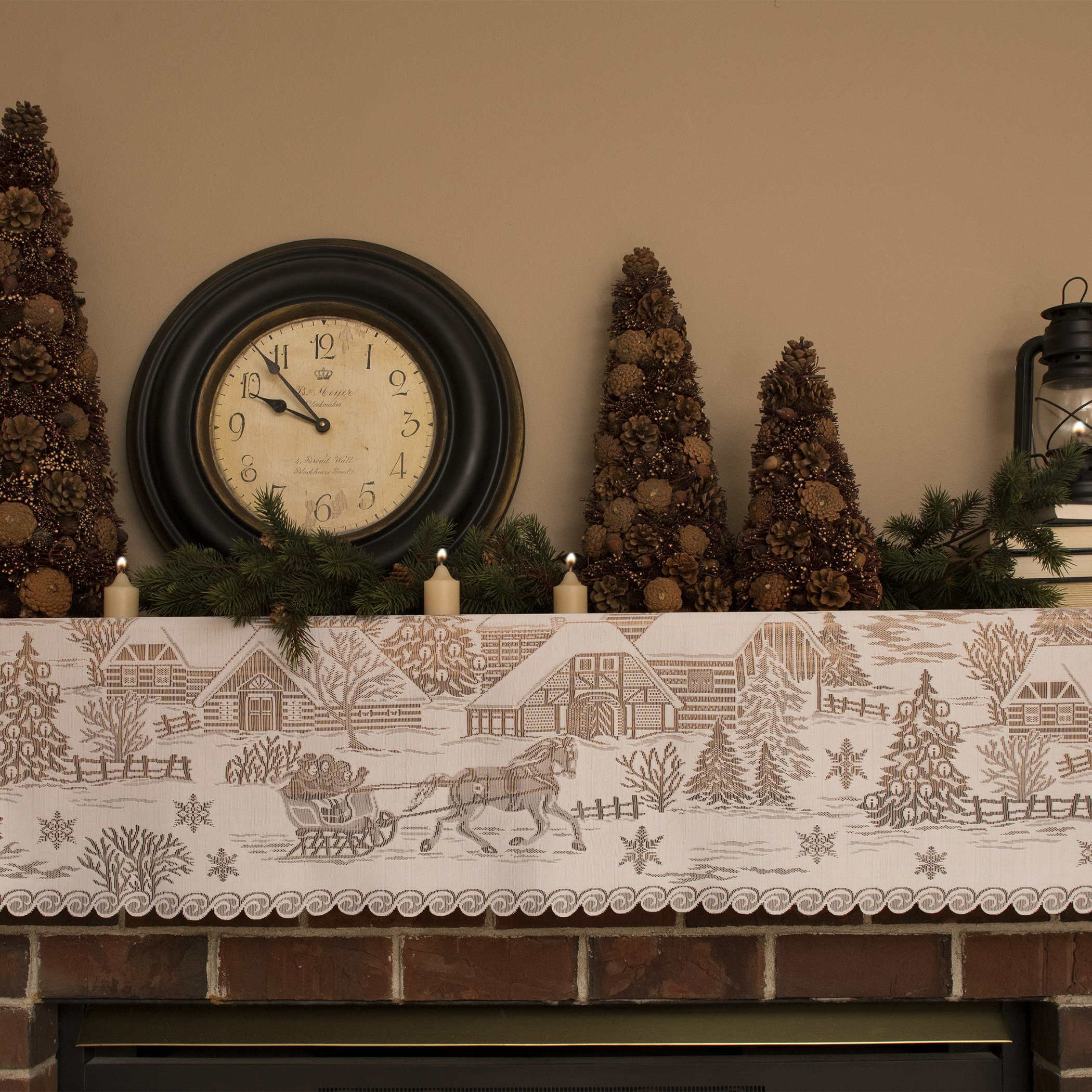Sleigh Ride 20x96 Mantle Scarf - Traditional - Fireplace Accessories ...