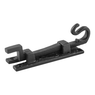 Renovators Supply Black Door Lock Latch 5" Wrought Iron Offset Slide ...