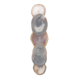 Gorgeous Natural Agate Slice Wall Sconce 26" Tall Lavender White Geode ...