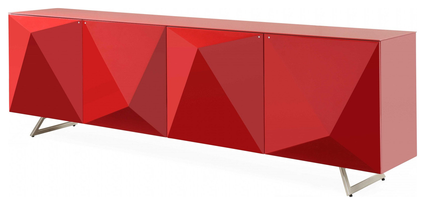 HomeRoots 94" X 18" X 29" Red Metal Buffet, 94 - Contemporary - Buffets ...