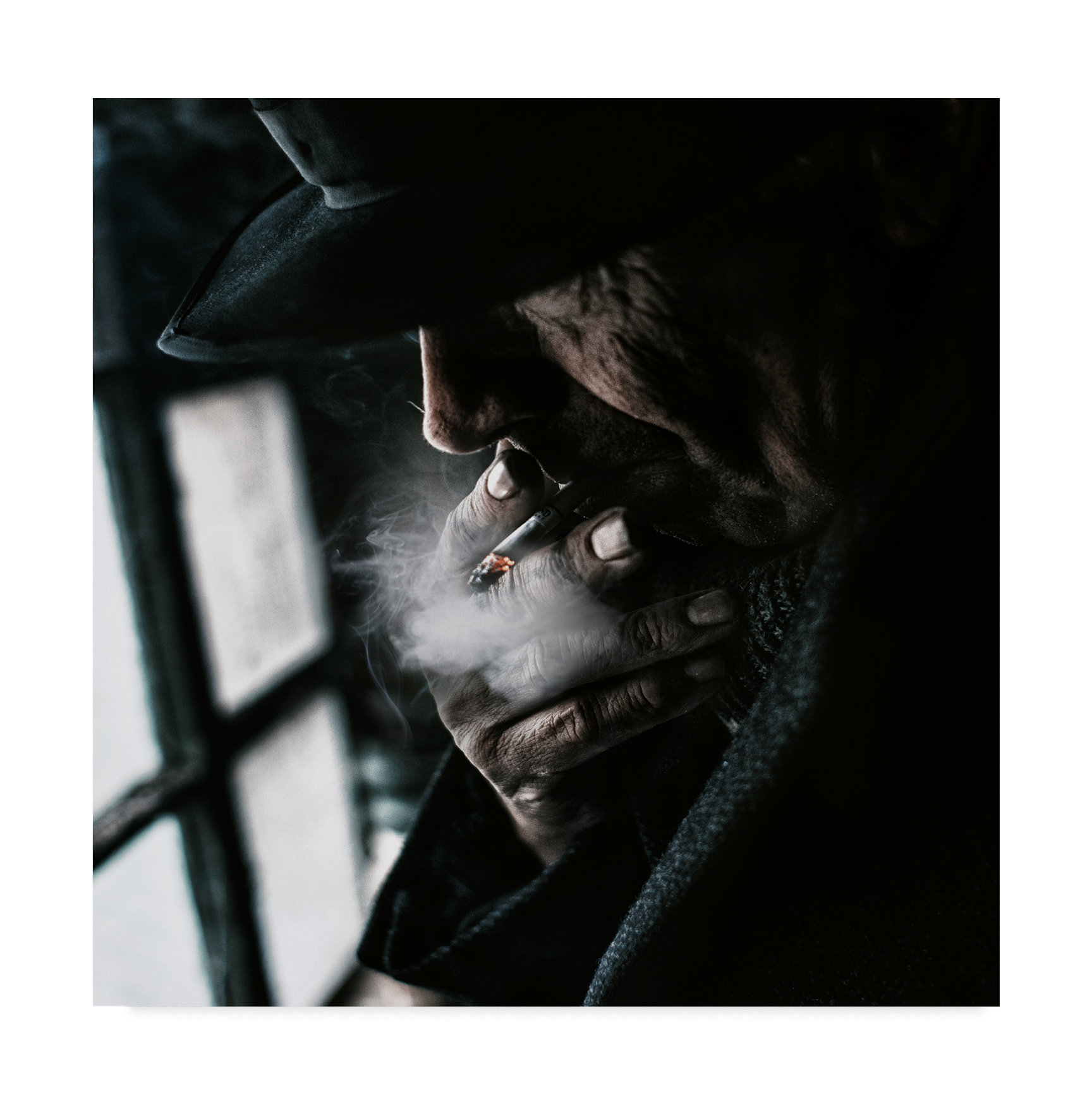 Koki Jovanovic 'The Smoker' Canvas Art, 18"x18" - Contemporary - Prints And Posters - by ...