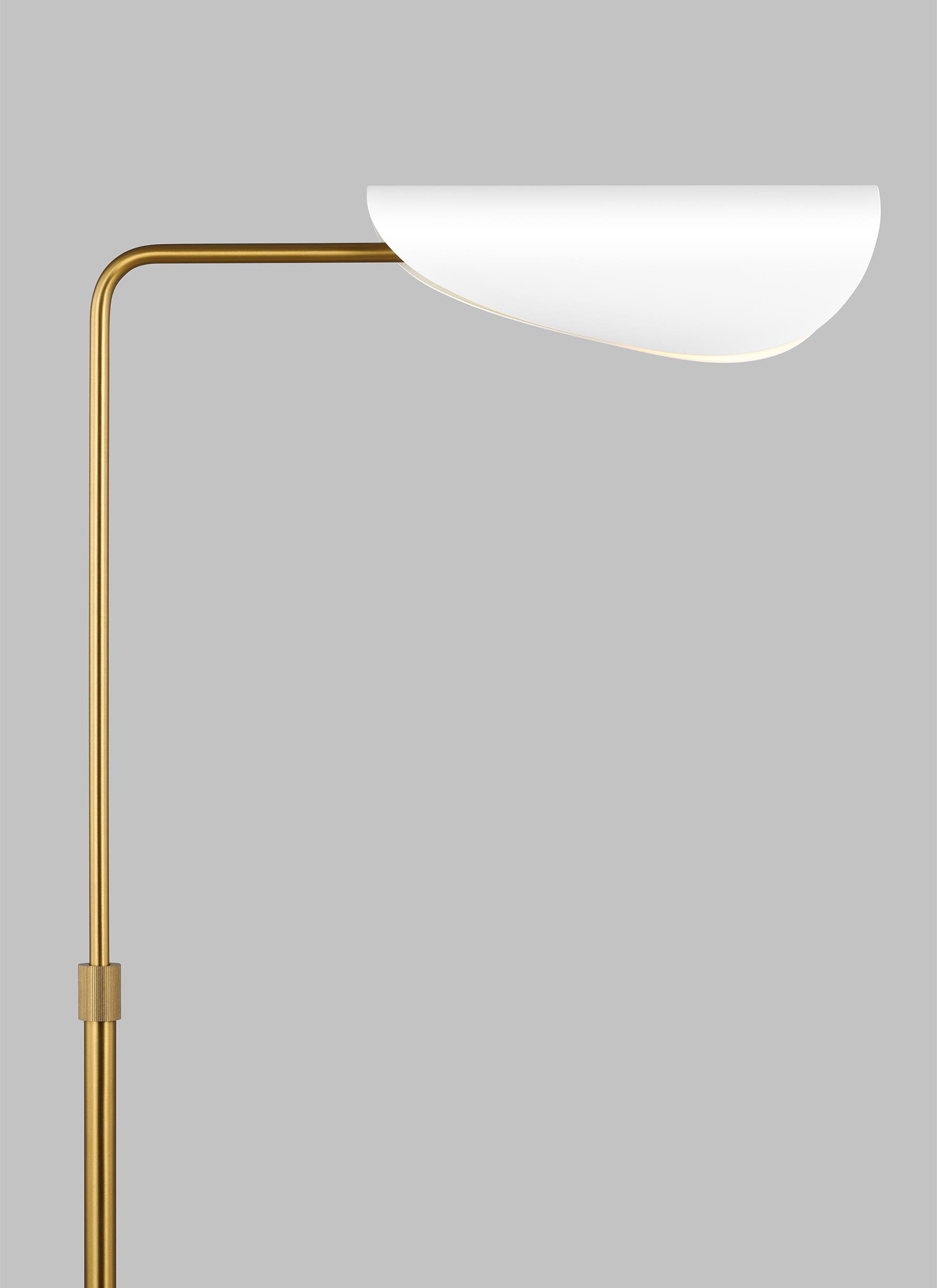 Tresa Task Floor Lamp, Matte White and Burnished Brass - Transitional ...