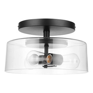 Wendell 3-Light Matte Black Flush Mount Ceiling Light - Transitional ...