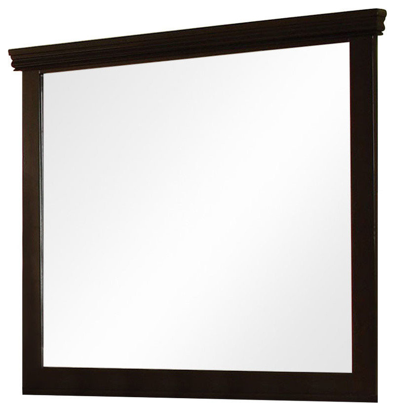 Benzara Pebble Contemporary Style Brown Cherry Mirror - Traditional ...