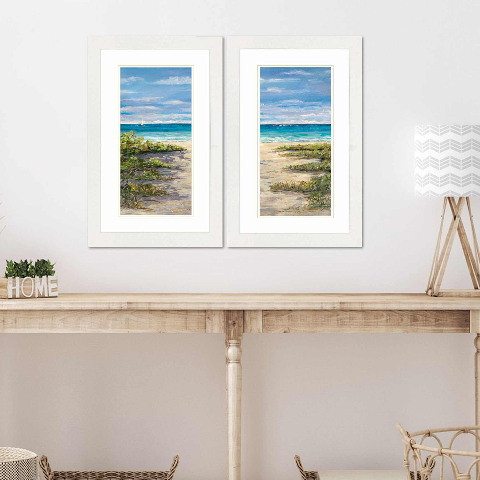 Beach View Panel Artwork, 2-Piece Set - Beach Style - Prints And ...