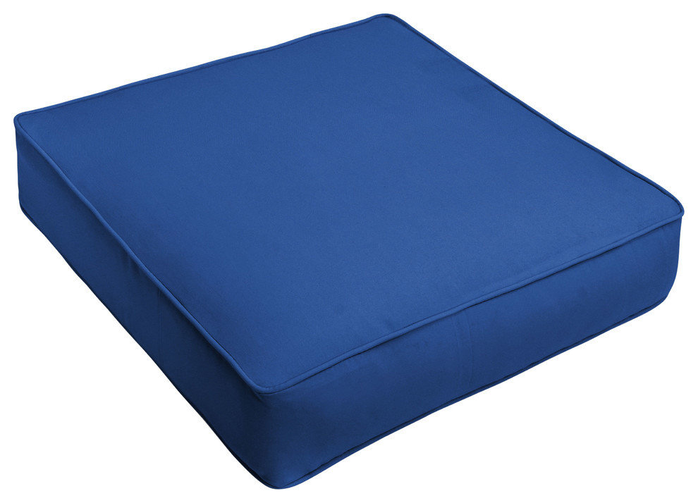 Sunbrella Canvas True Blue Outdoor Deep Seating Cushion, 23x27 ...