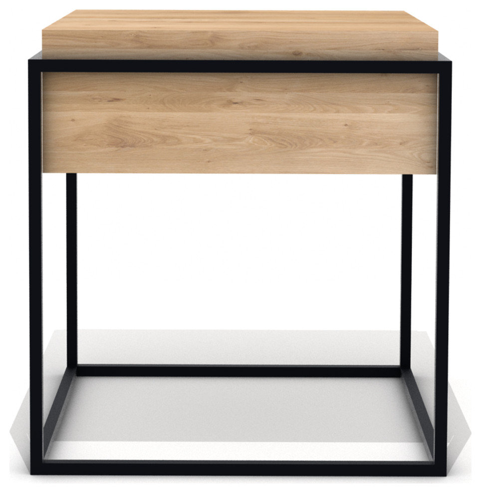 Oak Square Side Table | OROA Monolit - Industrial - Side Tables And End ...
