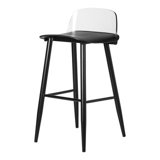 Soco Bar Stool, Clear Back Rest - Midcentury - Bar Stools And Counter ...