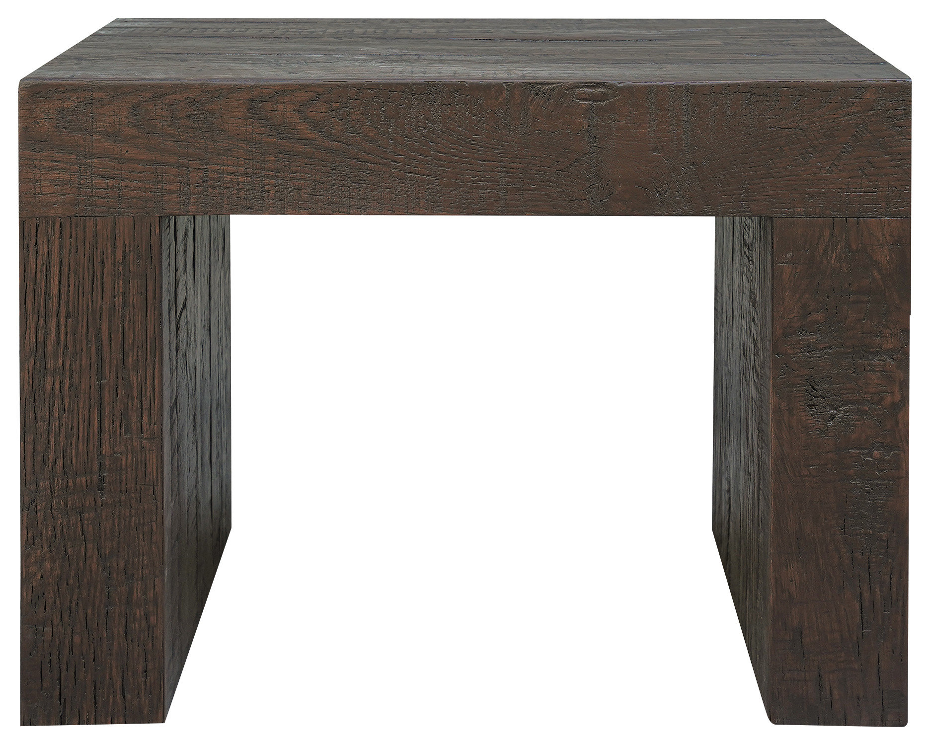 Evander Brown Solid Reclaimed Oak Dining Stool - Rustic - Dining Chairs ...