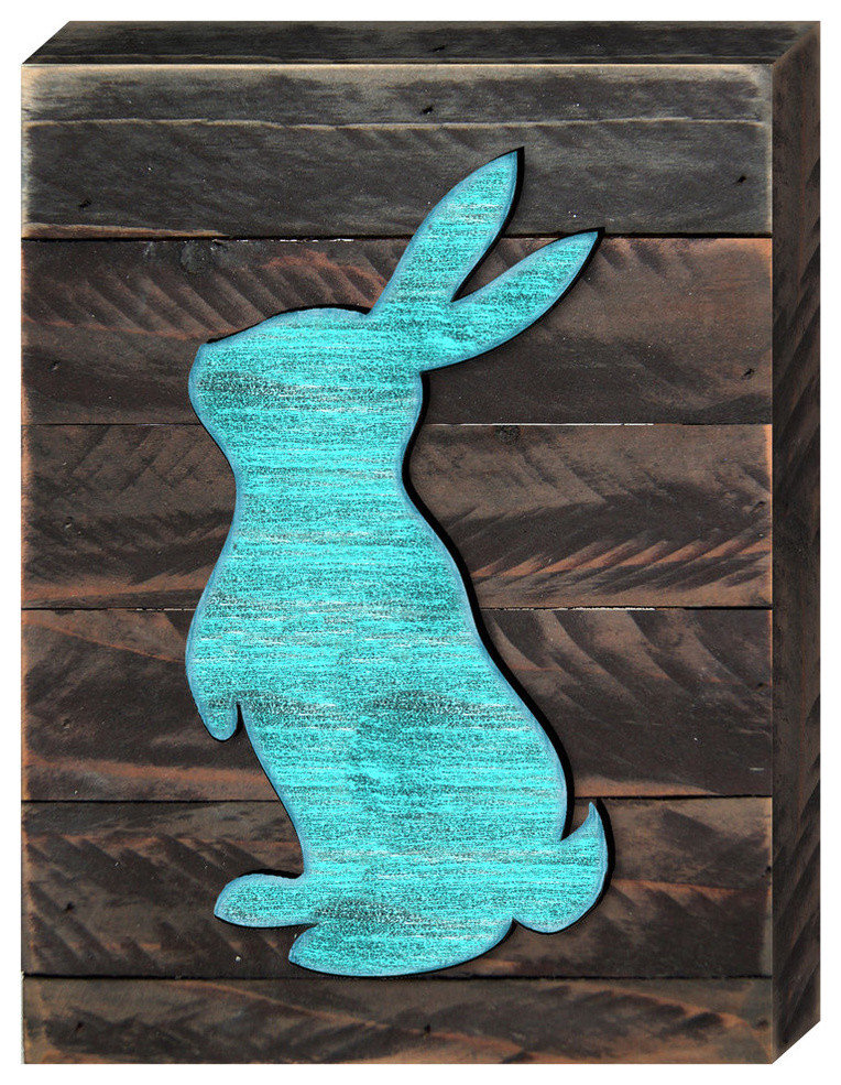 Vintage Rabbit Block, 8"x6" - Farmhouse - Outdoor Wall Art - by G ...