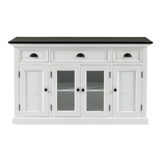 Two-Tone Classic Buffet With Glass Doors and Drawers, Belen Kox ...