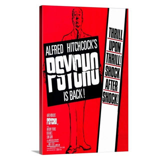 "Psycho (1960)" Wrapped Canvas Art Print, 16"x24" - Contemporary ...