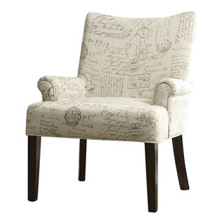 French Script Accent Chair, Off White - Contemporary - Armchairs And ...
