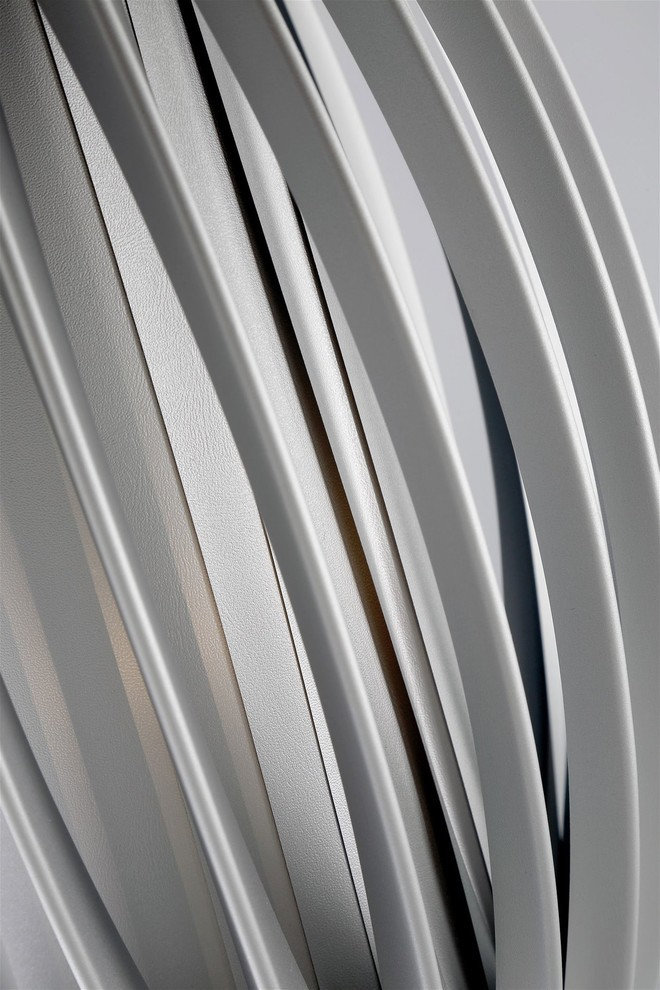 Table Lamp, Ss W/Grey Pleated Shade, E27 Type A 60W - Contemporary ...