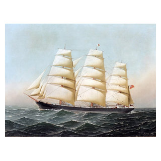 Tile Mural Seascape Ship Sea By Antonio Jacobsen, 6"x8", 6"x8 ...