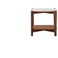 Dowel Solid Wood Marble Side Table - Transitional - Side Tables And End ...