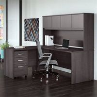 Studio C 72W L Shaped Desk with Hutch & Drawers in White - Engineered ...