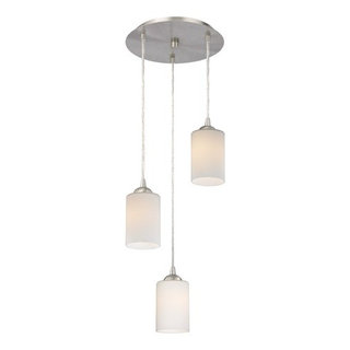 Modern Multi-Light Pendant Light with White Glass and 3-Lights ...