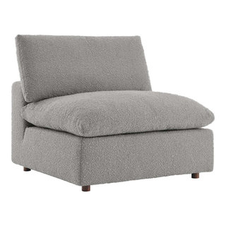 Commix Down Filled Overstuffed Boucle Fabric Armless Chair ...