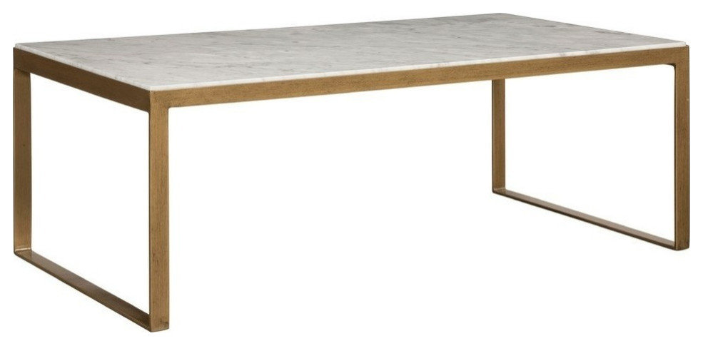 Evert Coffee Table, Rectangular, High, White - Contemporary - Coffee ...
