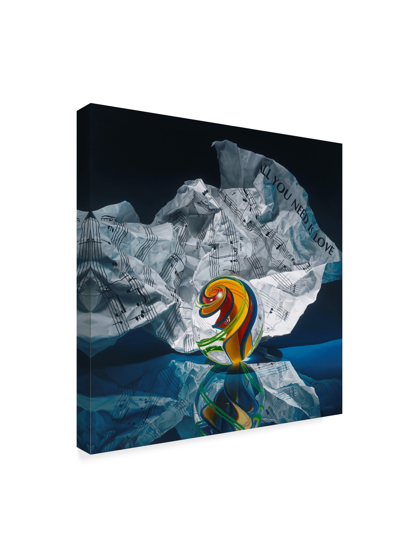 Francois Chartier 'Love Marble' Canvas Art, 14"x14" - Contemporary ...