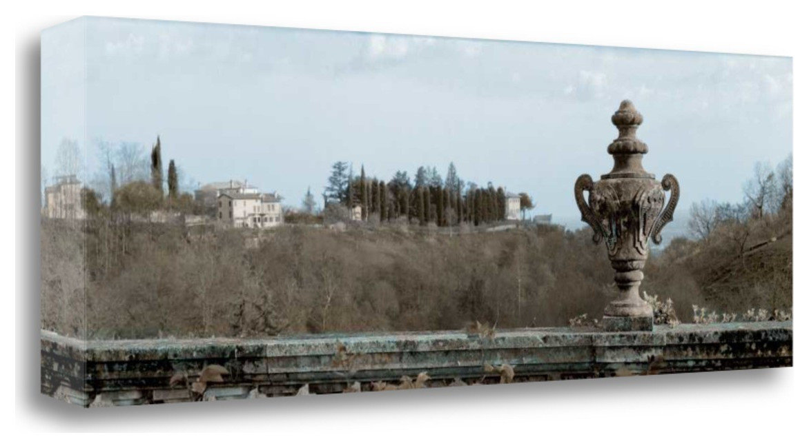 47" Rustic Garden Urn in a Venetian Garden Giclee Wrap Canvas Wall Art ...