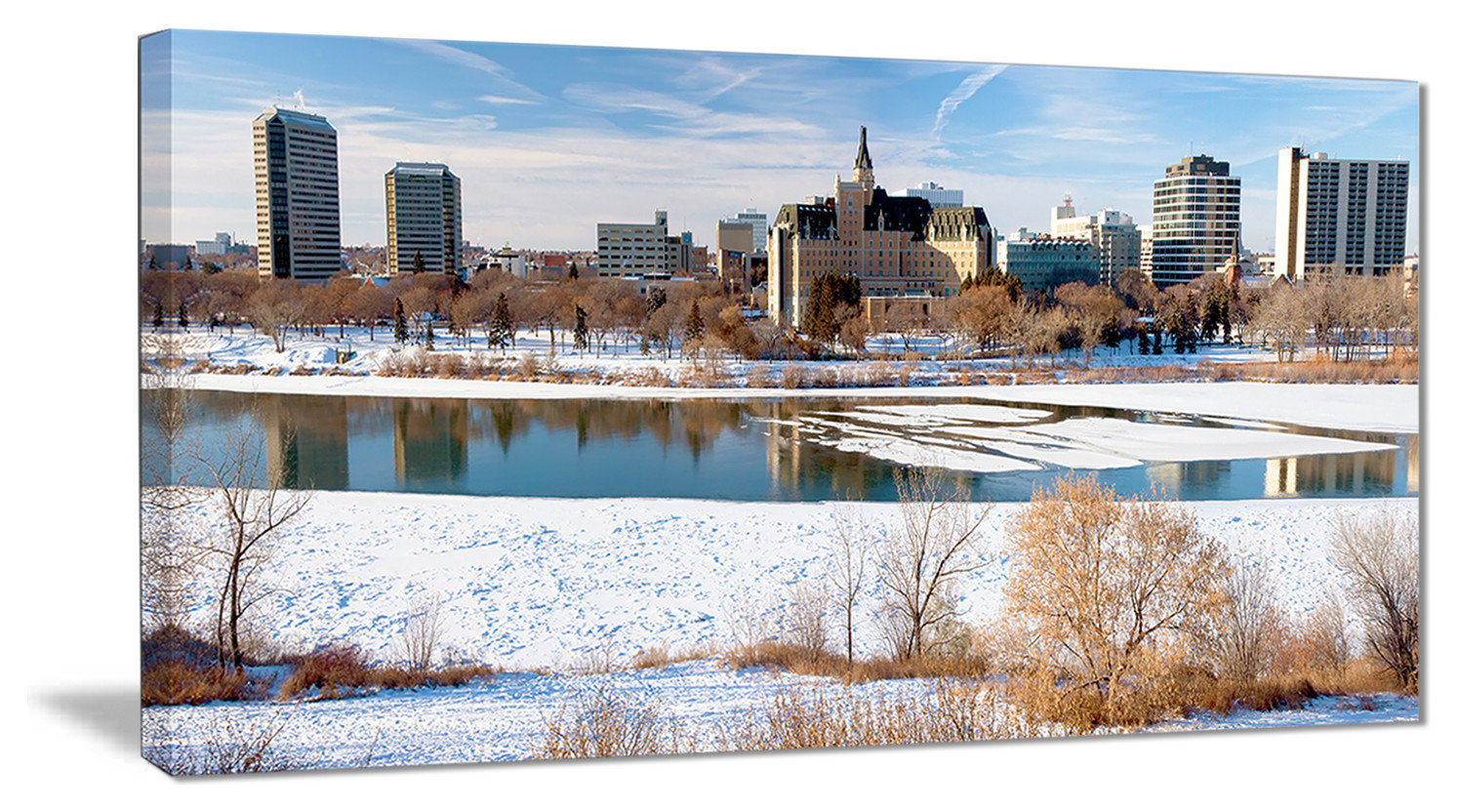 "City of Saskatoon Winter Panoramic" Landscape Wall Art, 32"x16 ...