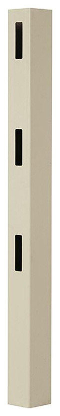 84 in. Tan Vinyl 3-Rail Ranch Fence End Post - Transitional - Home ...