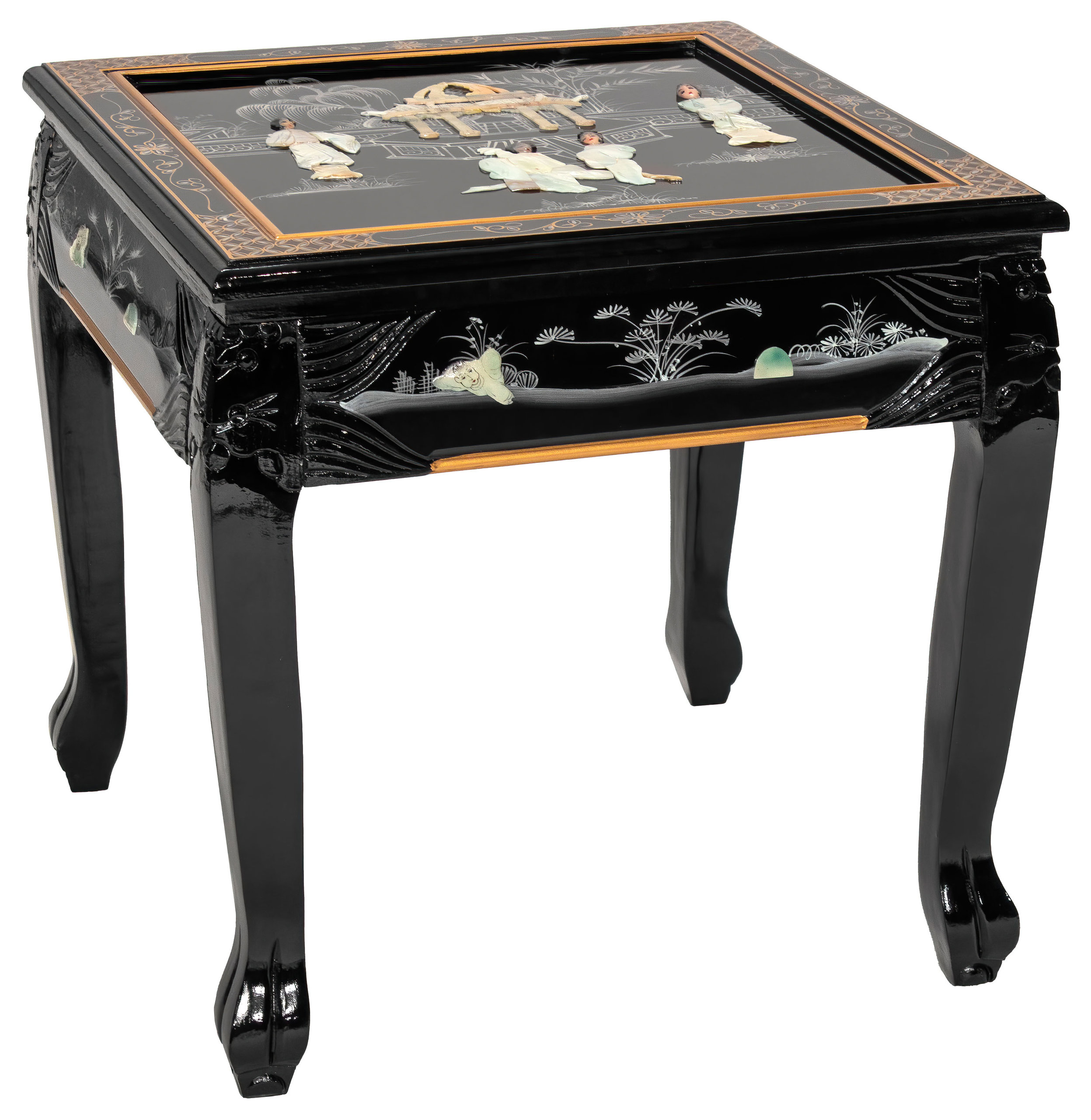 Black Lacquer Chow Table Royal Ladies - Asian - Side Tables And End ...