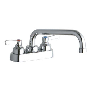 Elkay 8" Tube Spout Double Handle Deck Mount Commercial Faucet ...