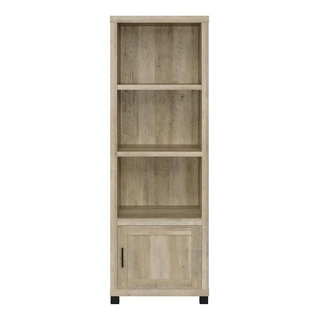 3 Shelves and 1 Door Wooden Media Tower - Transitional - Media Cabinets ...