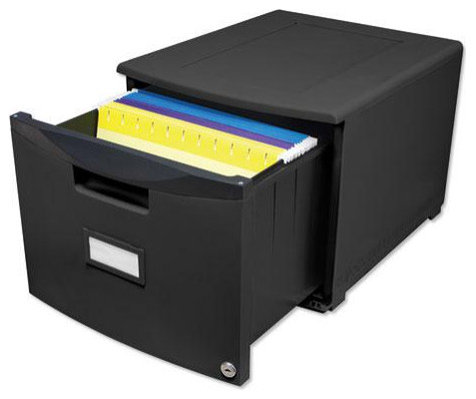 Single-Drawer Mobile Filing Cabinet, 1 Legal/Letter-Size File Drawer ...