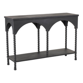 Traditional Black Wood Console Table 564390, 47" x 15" x 32 ...