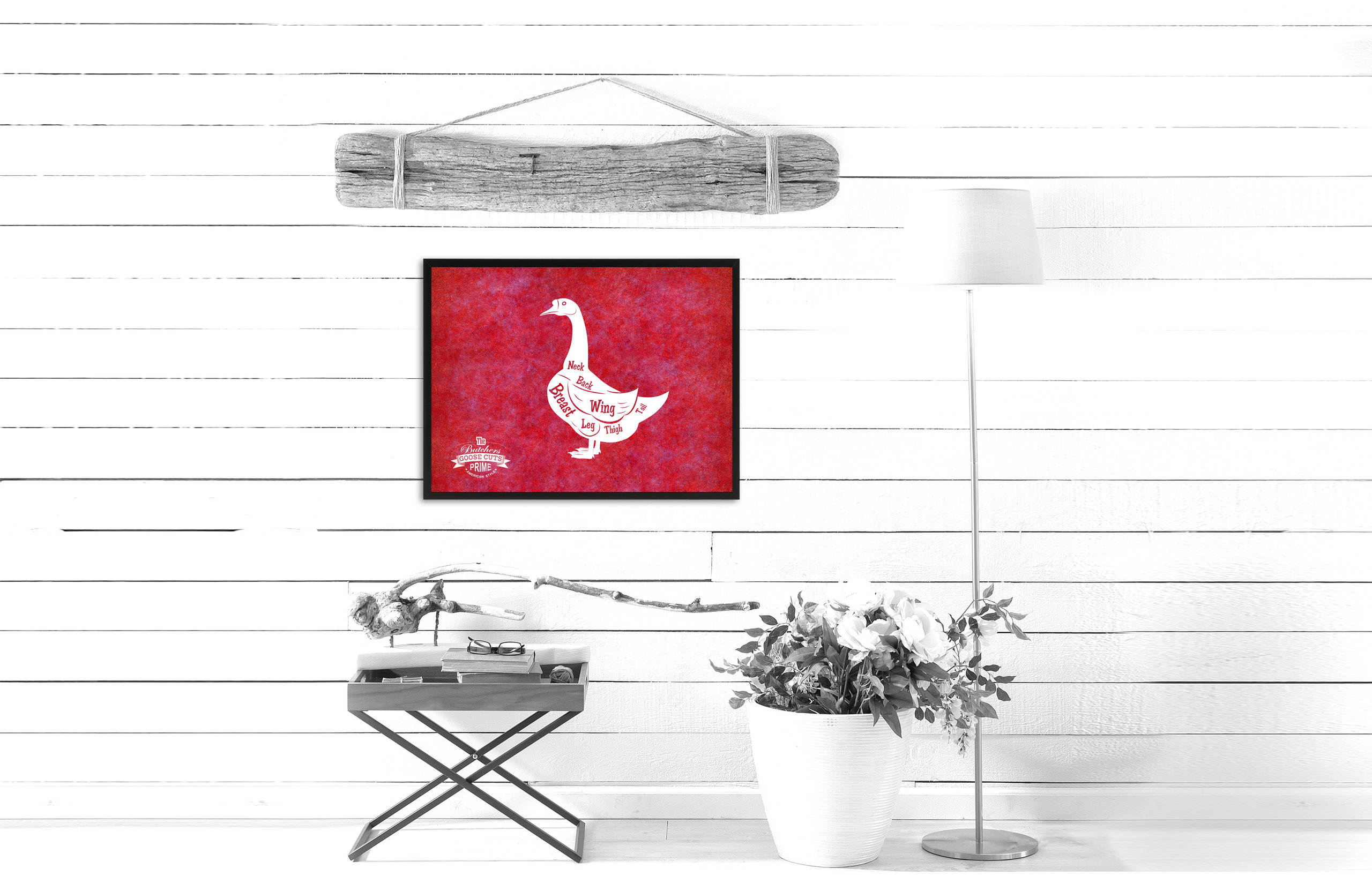 Goose Meat Cuts Butchers Chart Print on Canvas with Picture Frame, 28 ...
