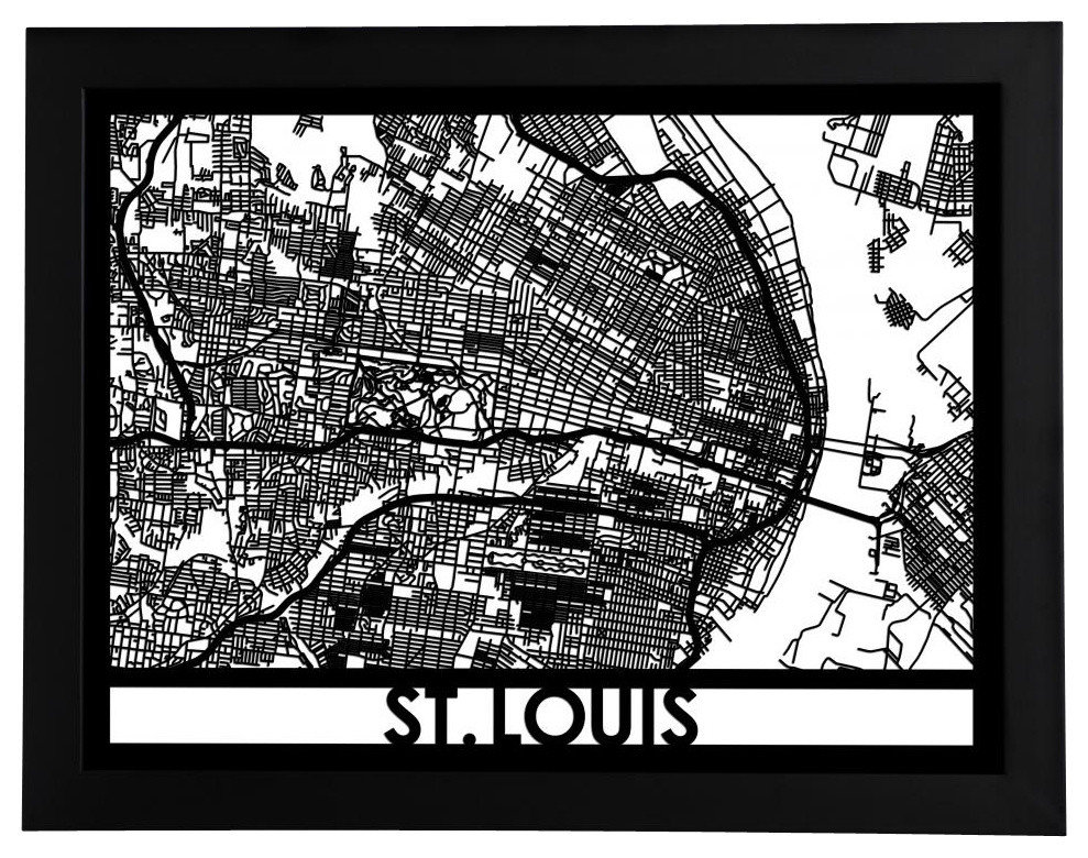 St. Louis Street Map - Contemporary - Prints And Posters - by Cut Maps ...