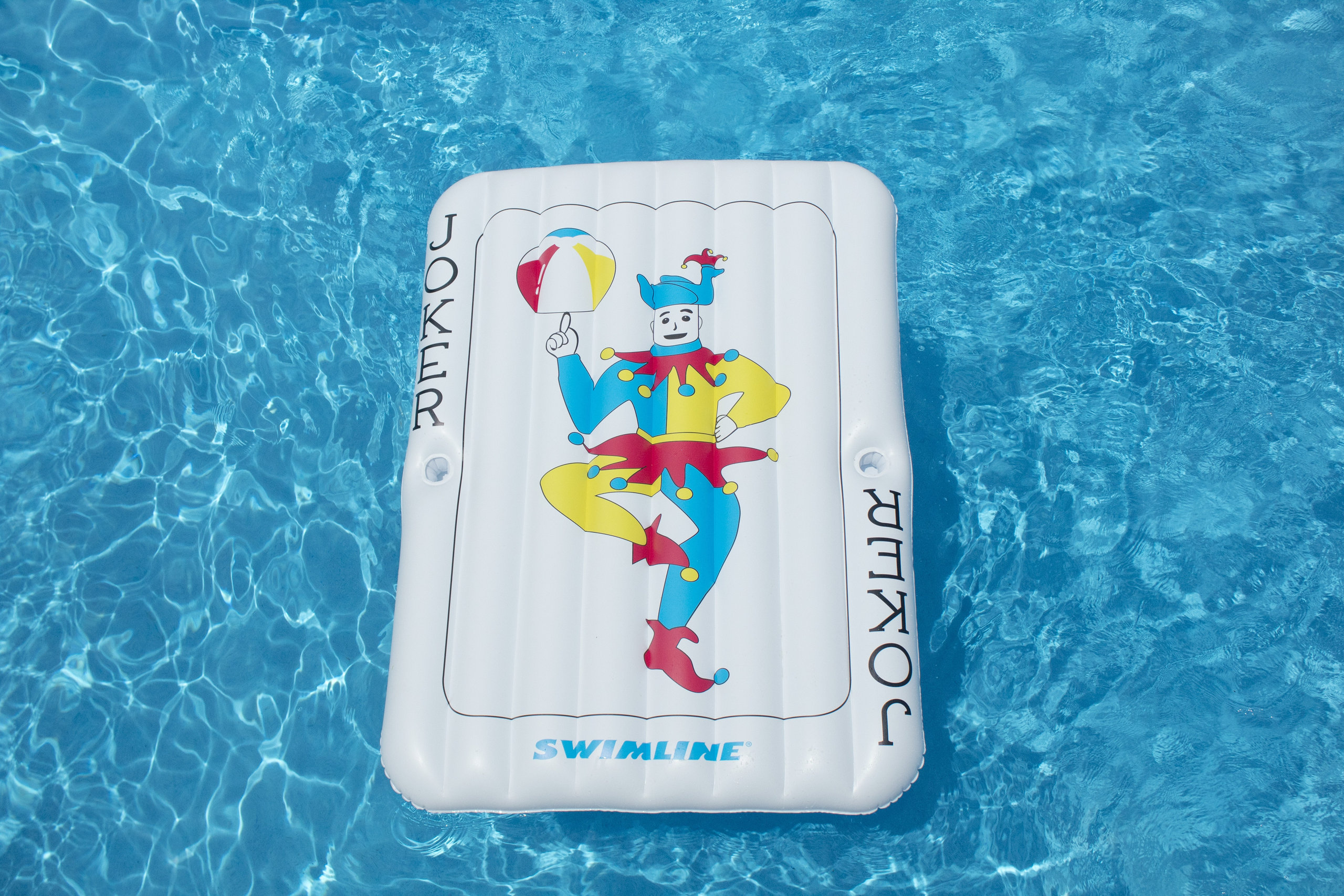 69" Inflatable White and Blue Joker Playing Card Pool Mattress - Modern ...