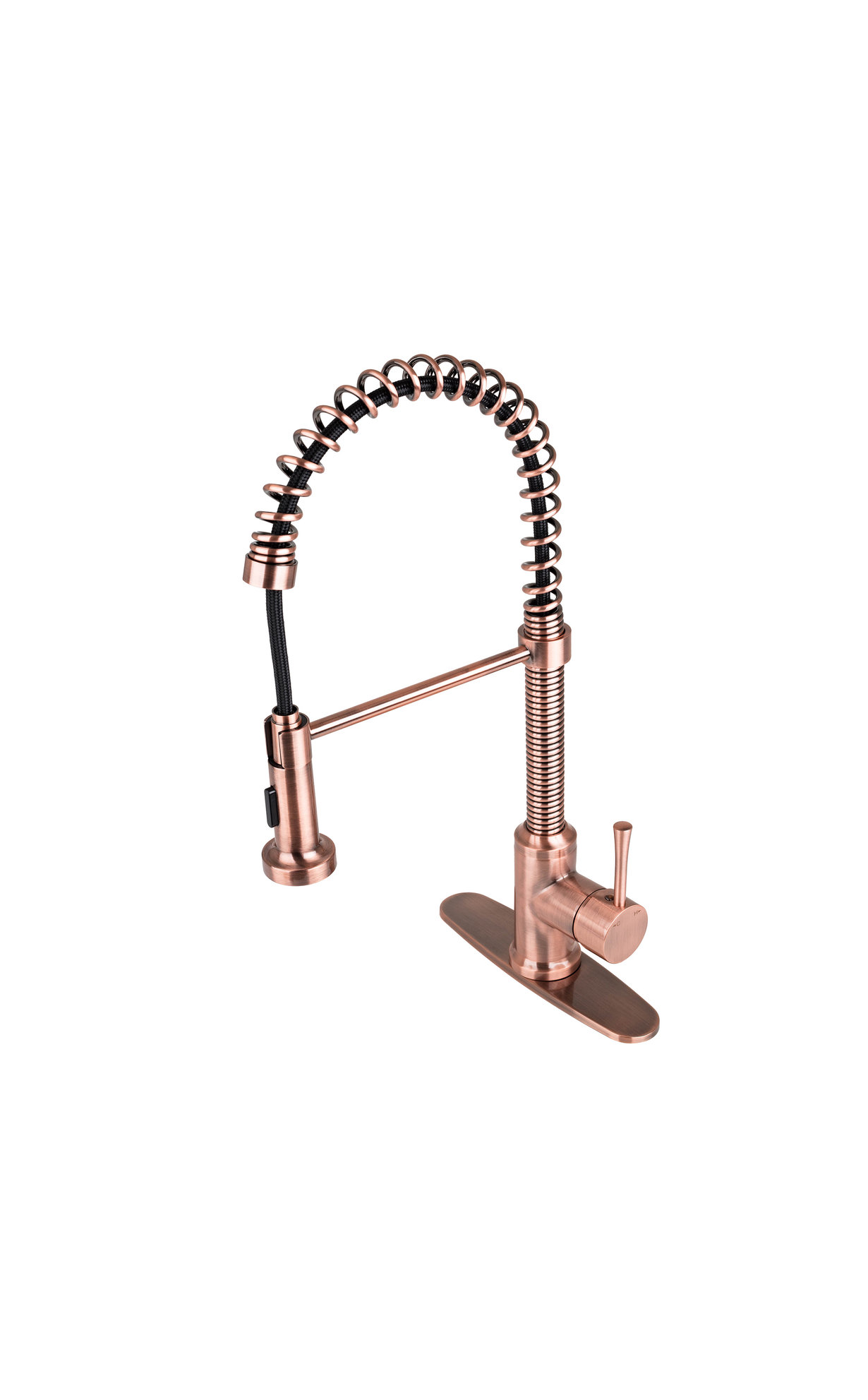 Spring Kitchen Faucet with Deck Plate, Antique Copper - Contemporary ...
