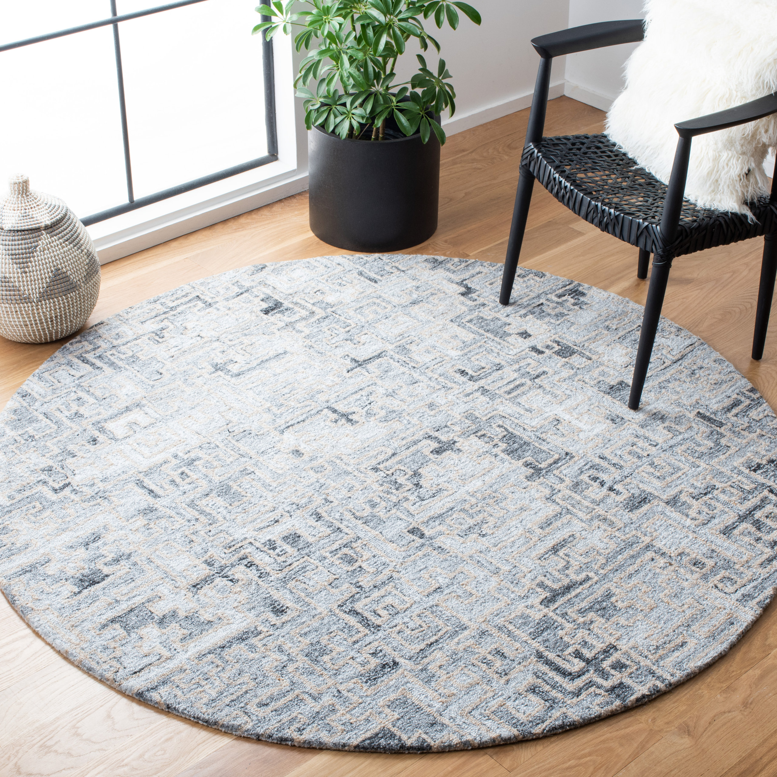 Safavieh Couture Abstract Collection, ABT142 Rug, 6' Round ...