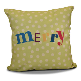 Decorative Holiday Pillow, Word Print, 26" x 26" - Contemporary ...