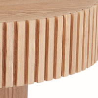 Modern Coffee Table, MDF Construction With Round Top & Fluted Accent ...