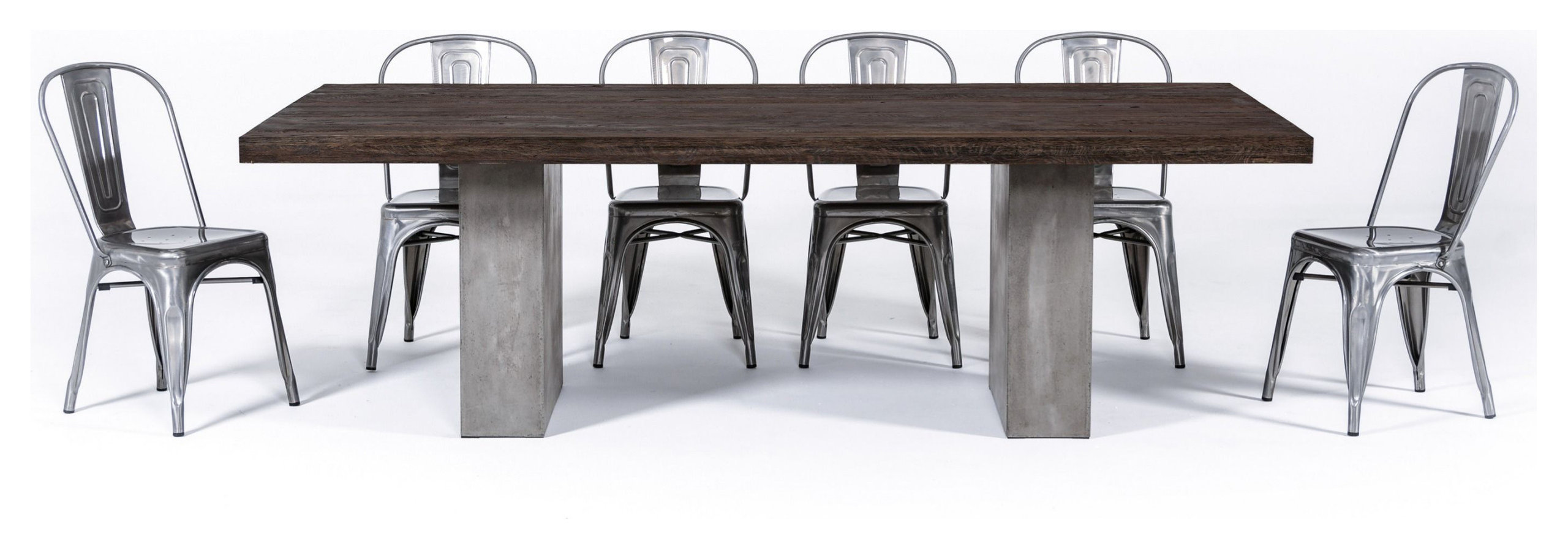 Modrest Renzo Modern Oak and Concrete Dining Table 94" - Industrial ...
