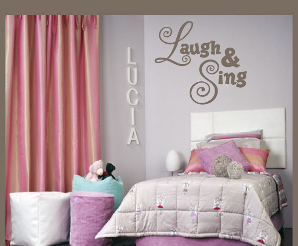 Laugh and sing Vinyl Wall Decal, 18 in. - Traditional - Wall Decals ...