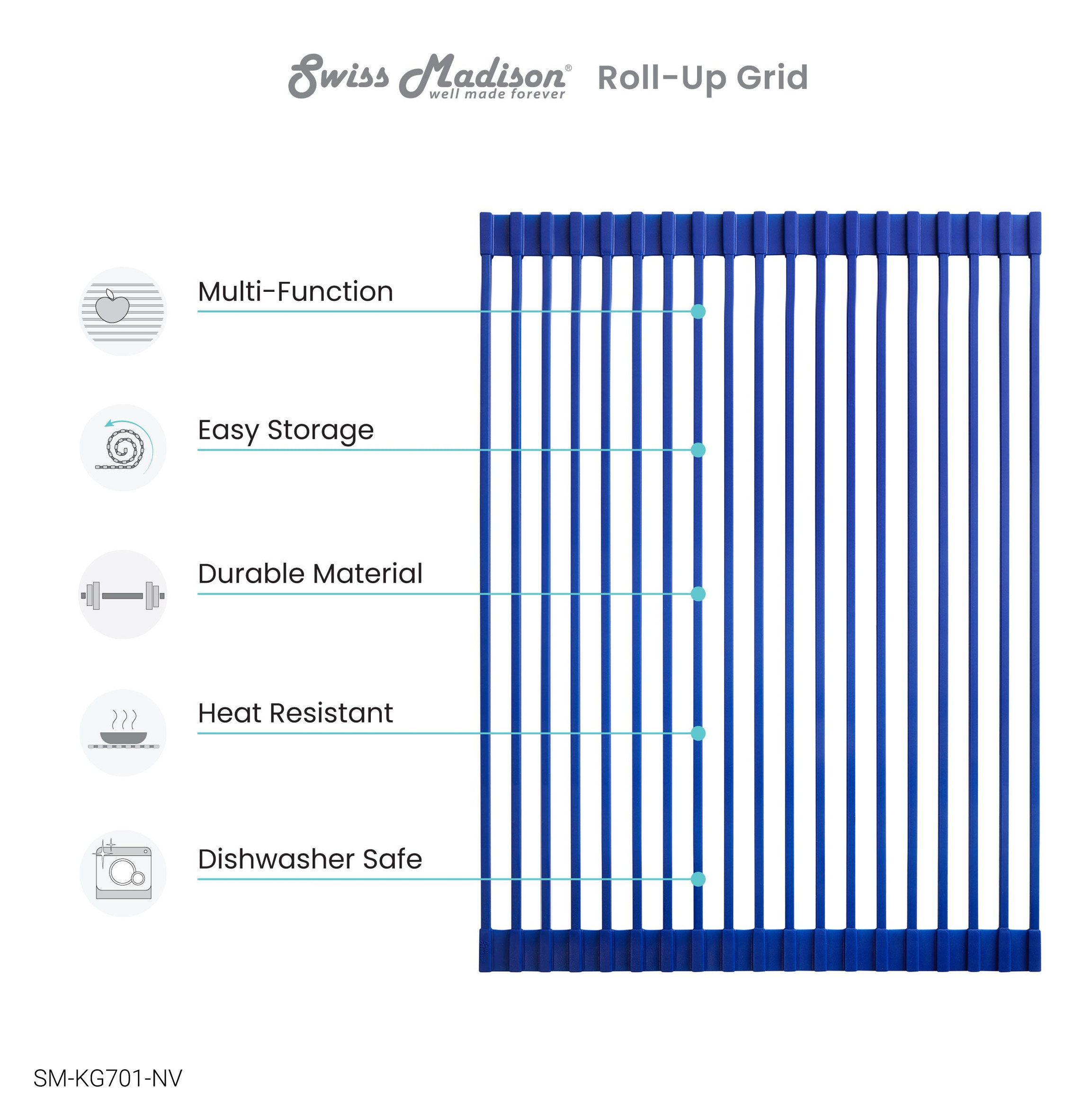 Swiss Madison 17" x 13" Kitchen Sink Grid, Navy Blue - Transitional ...