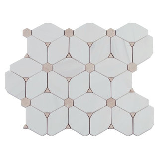 12"x12" Cecily Pattern Polished Marble Mosaic - Contemporary - Mosaic ...